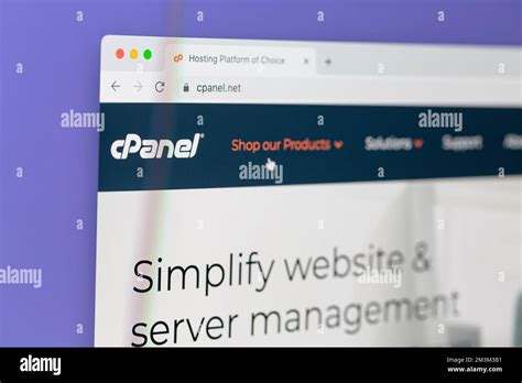 Ostersund Sweden Okt 28 2022 Cpanel Website On A Computer Screen