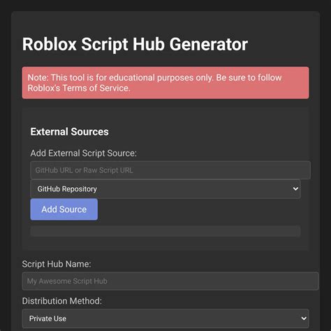Roblox Script Hub Generator