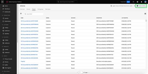 Ui에서 스키마 만들기 및 편집 Adobe Experience Platform