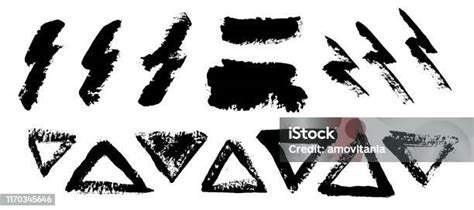 브러시 스트로크 벡터 페인트 브러시 세트입니다 그런지 디자인 요소 개체 그룹에 대한 스톡 벡터 아트 및 기타 이미지 개체 그룹 건조한 곡선 Istock