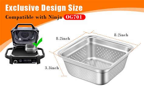 Grill Force Crisping Basket 304 Stainless Steel Air Fryer Basket Crisper Tray