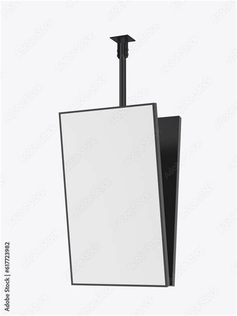 Outdoor Digital Ceiling Mounted Display Screen Blank Template D Render Illustration Stock