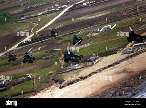 Spanish Helicopters Fly In Formation Substandard Image Base Rota