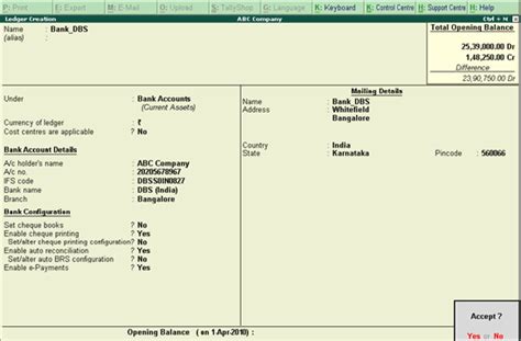 creating bank ledgers