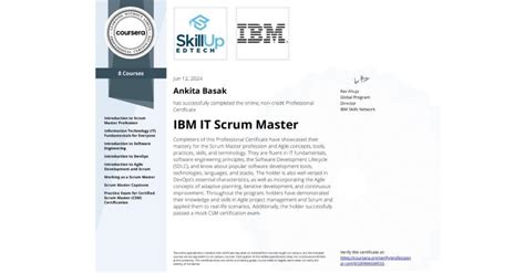 Ankita Basak On Linkedin Completion Certificate For Ibm It Scrum Master