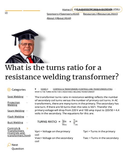 what is the turns ratio for a resistance welding transformer how to