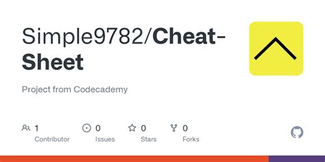 GitHub Simple9782 Cheat Sheet Project From Codecademy