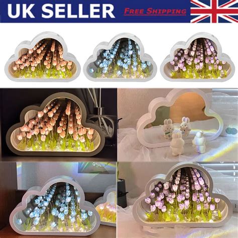 Cloud Tulip Night Light Diy Material Pack Handmade Mirror Flower Lamp