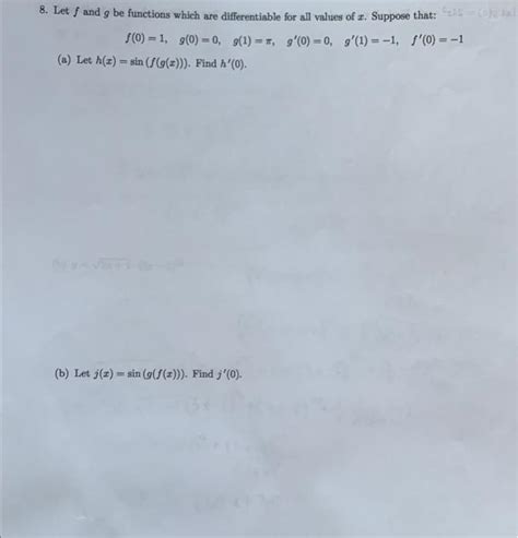 Solved 8 Let F And G Be Functions Which Are Differentiable