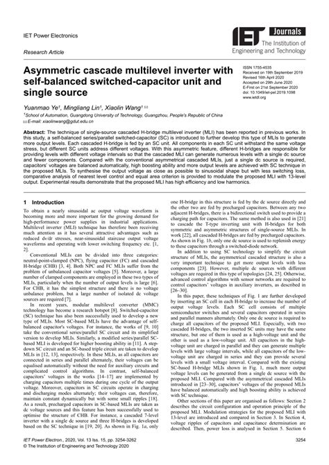Pdf Asymmetric Cascade Multilevel Inverter With Self Balanced Switched Capacitor Unit And
