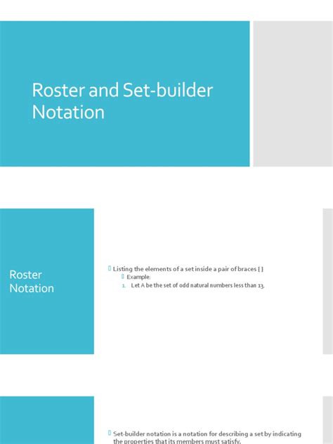 Roster And Set Builder Notation Pdf