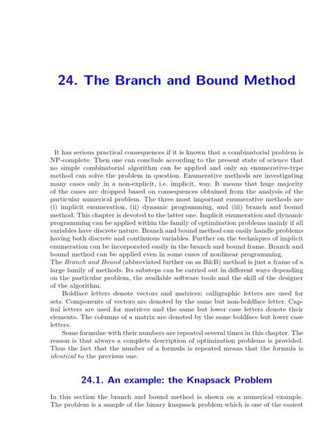 Branch And Bound Pdf Mathematical Optimization Linear Programming