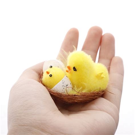 12pcs Mini Chenille Chick Easter Day Velvet Chicks Grandado