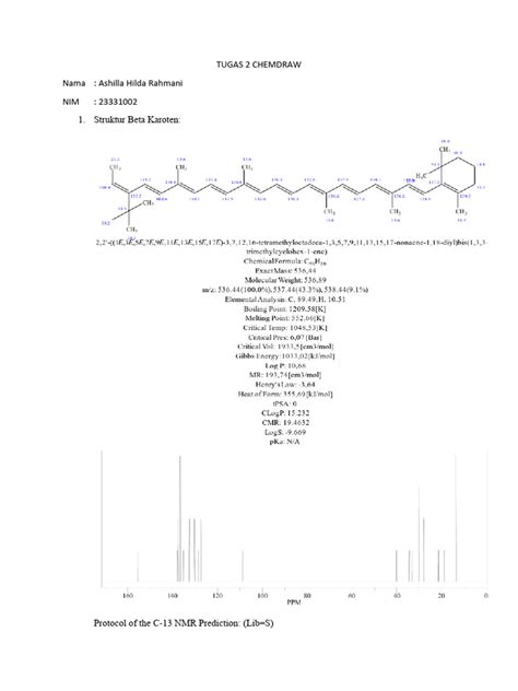 Tugas 2 Chemdraw Pdf Carbon 13 Nuclear Magnetic Resonance Biophysics