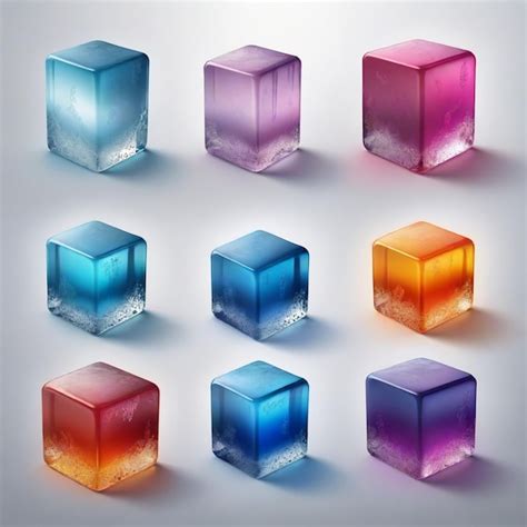 premium vector a collection of colorful cubes with different colors