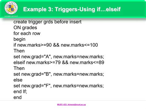 Using Triggers In My Sql Database Pptx