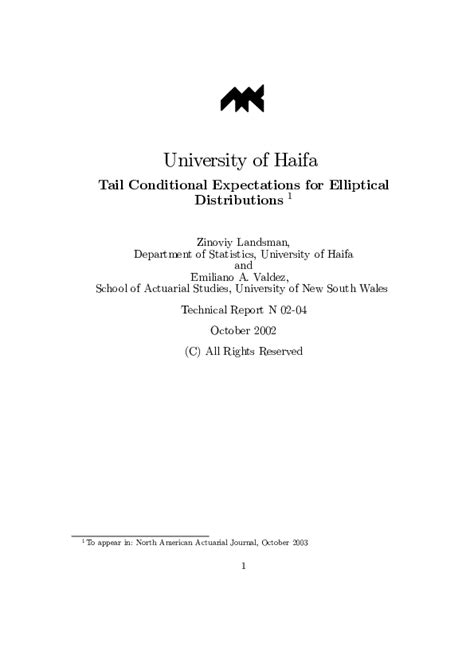 Pdf Tail Conditional Expectations For Elliptical Distributions