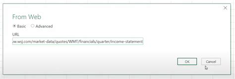 My Web Query Pop Up Looks Different From What I See On Tutorial Videos R Excel