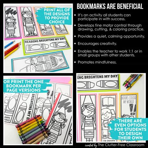 Crayon Bookmarks By Clutter Free Classroom Tpt