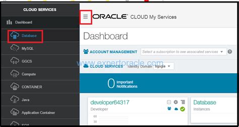Create Database Instance On Oracle Database Cloud Expert Oracle