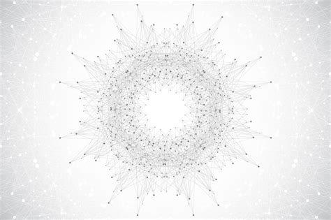 Premium Vector Geometric Abstract Mandala With Connected Line And Dots Graphic Composition For