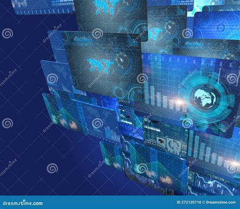 Many Screen Monitors With Charts And Graphs Royalty Free Stock Image 235621108