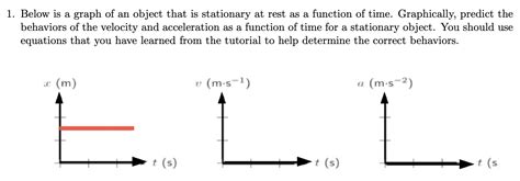 Solved 1 Below Is A Graph Of An Object That Is Stationary Chegg Com