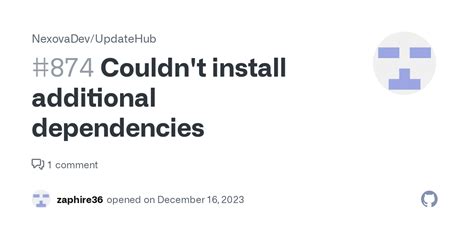 Couldnt Install Additional Dependencies · Issue 874 · Nexovadev
