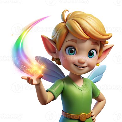 Wonderful Vintage A Mischievous Pixie Casting A Spell With Shimmering Rainbow Dust Backlighting