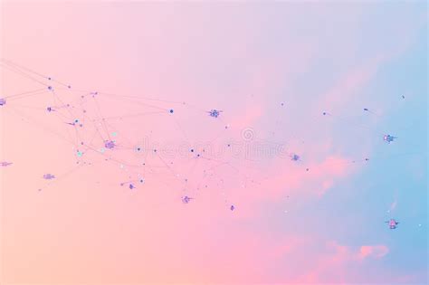 Subtle Gradient Background With Iot Connections And Network Nodes Stock Illustration