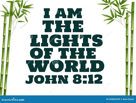 English Bible Words ` I Am Lights Of The World John 8 12 Stock