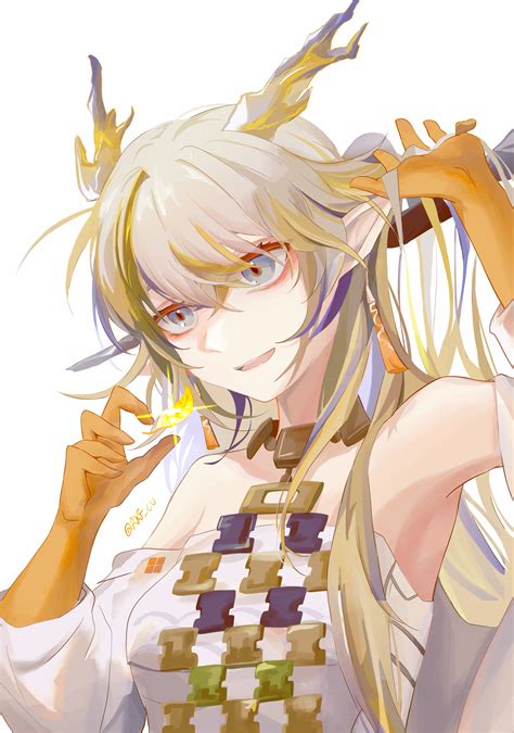 Rkf Shu Arknights Arknights Absurdres Highres 1girl Arm Up Armpits Bare Shoulders