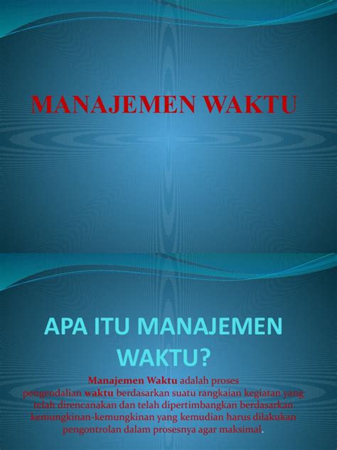 Presentasi Manajemen Waktu Pdf