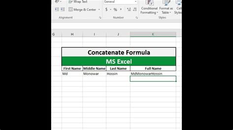 Ms Excel Concatenate Formula Combine Formula Excelbasics Excel