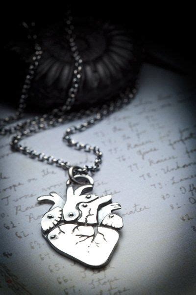Cardio Anatomical Heart Necklace Sterling Silver