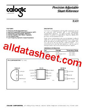 TL431 Datasheet(PDF) - Calogic, LLC
