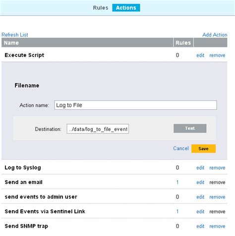 Netiq Documentation Sentinel Log Manager 122 Administration Guide Configuring Actions