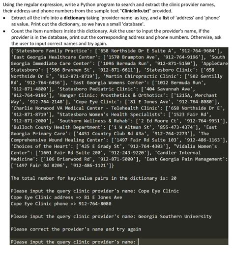 Solved Using The Regular Expression Write A Python Program