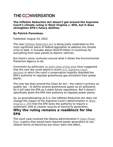 Pdf The Inflation Reduction Act Doesnt Get Around The Supreme Court