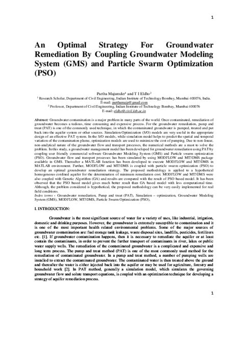 Pdf An Optimal Strategy For Groundwater Remediation By Coupling Groundwater Modeling System