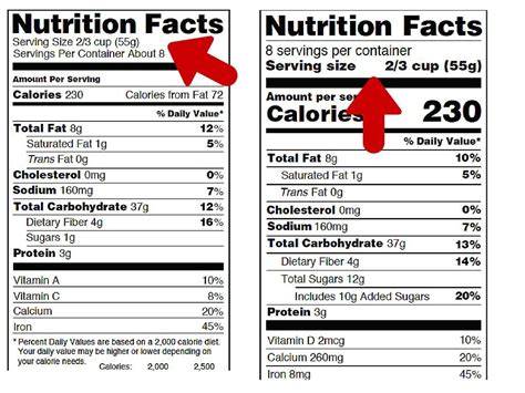 Nutrition Facts Label Serving Size Nutrition Facts Label Nutrition
