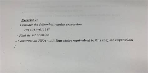 Solved Exercise Consider The Following Regular Chegg