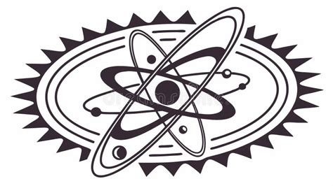 Retro Science Emblem Atomic Physics Vector Design Generative Ai Stock Vector Illustration Of