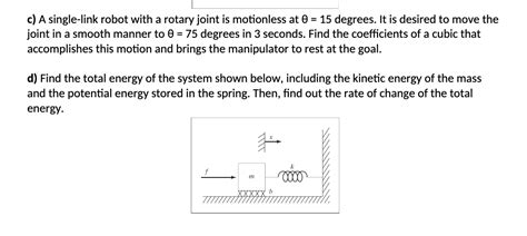 Solved Please Solve This Problem C A Single Link Robot W