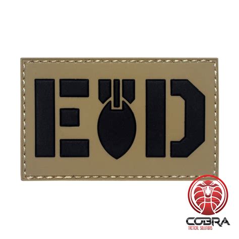 Explosive Ordnance Disposal Eod Brown Pvc Patch Velcro Military Airsoft