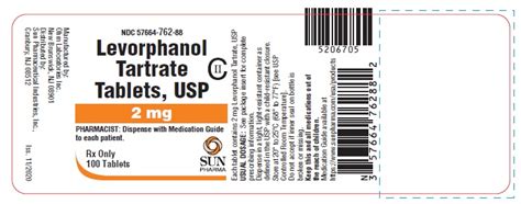 Product Images Levorphanol Tartrate Photos Packaging Labels And Appearance