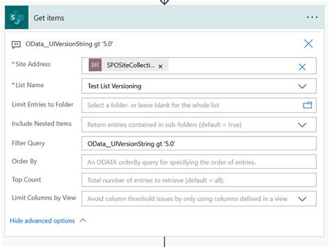 Filter Query With Versionnumber Expiscornovus