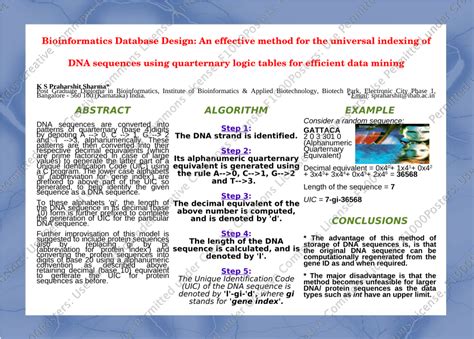 pdf bioinformatics database design an effective method for the