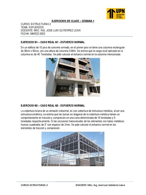 Ejercicios Semana 1 Pdf Hormigón Concreto Reforzado