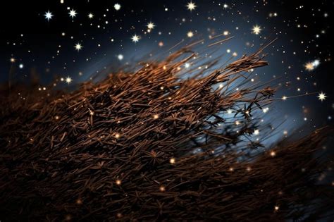 Premium Ai Image A Sprig Of Grass Is Shown In The Dark